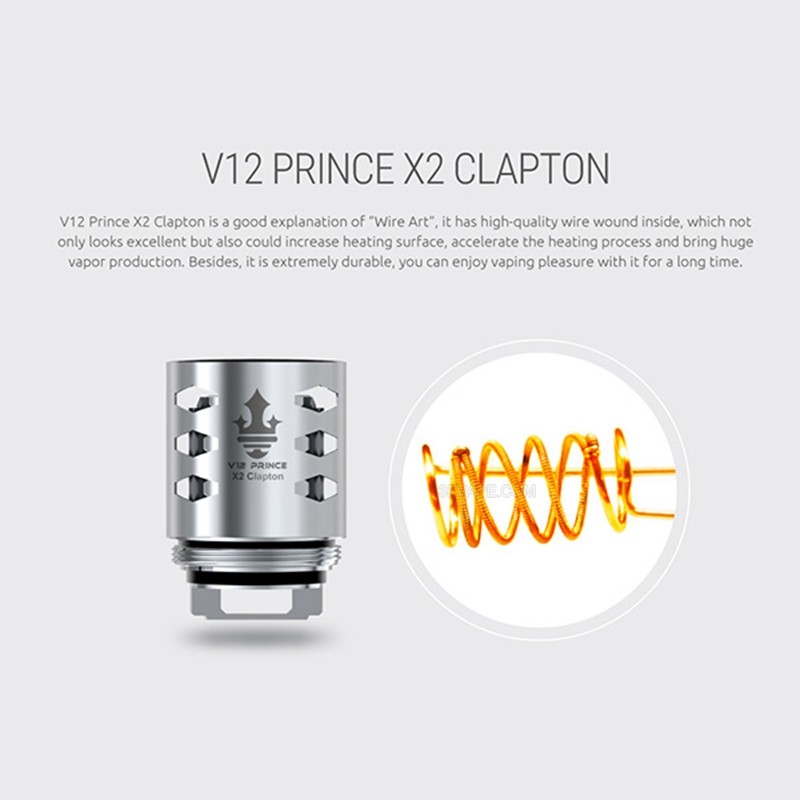 Buy Authentic SMOK V12 Prince Coil Prince X2 Clapton Coil 0.4ohm